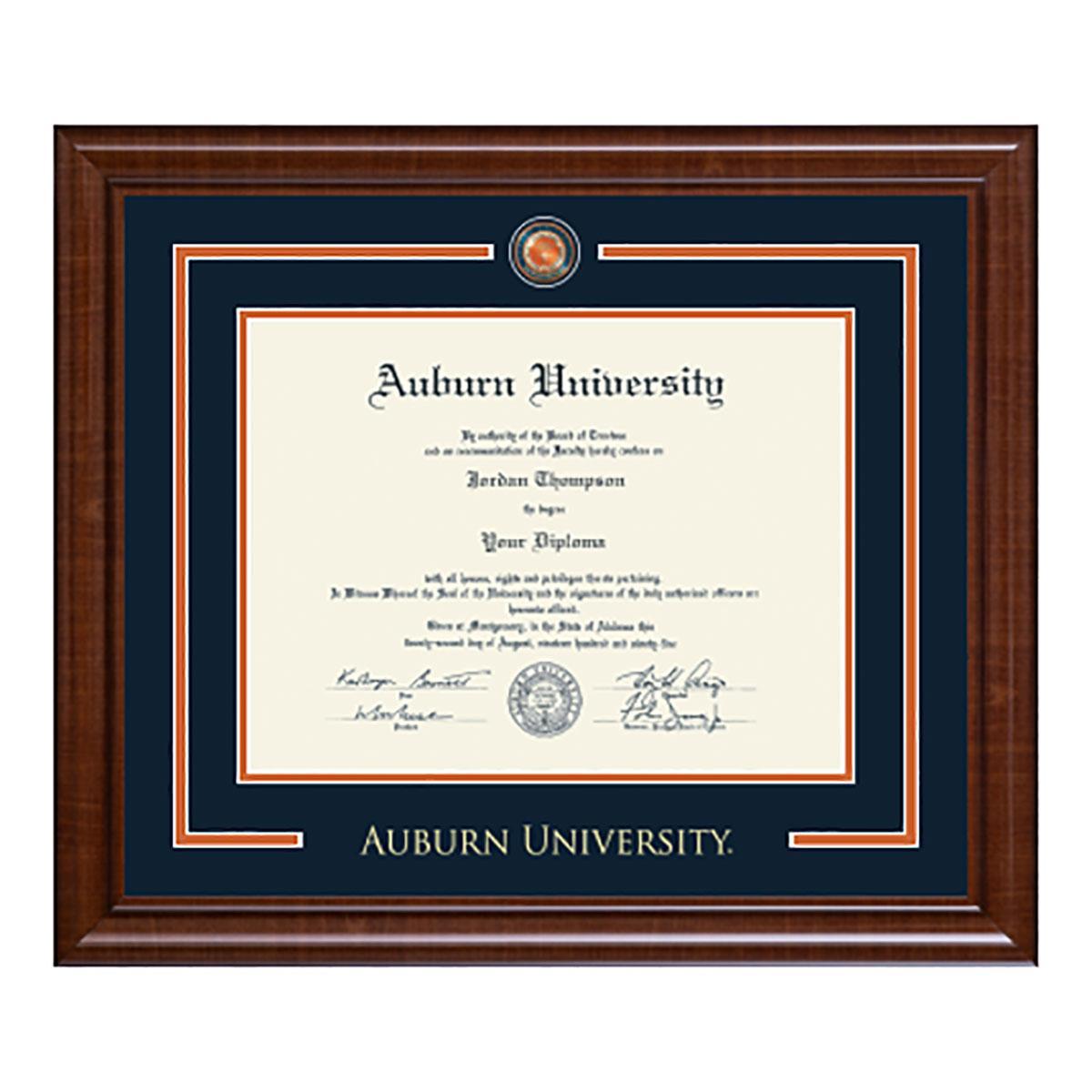 Showcase Diploma Frame with Medallion Seal | Auburn University Bookstore Showcase Diploma Frame with Medallion Seal | Auburn University Bookstore
