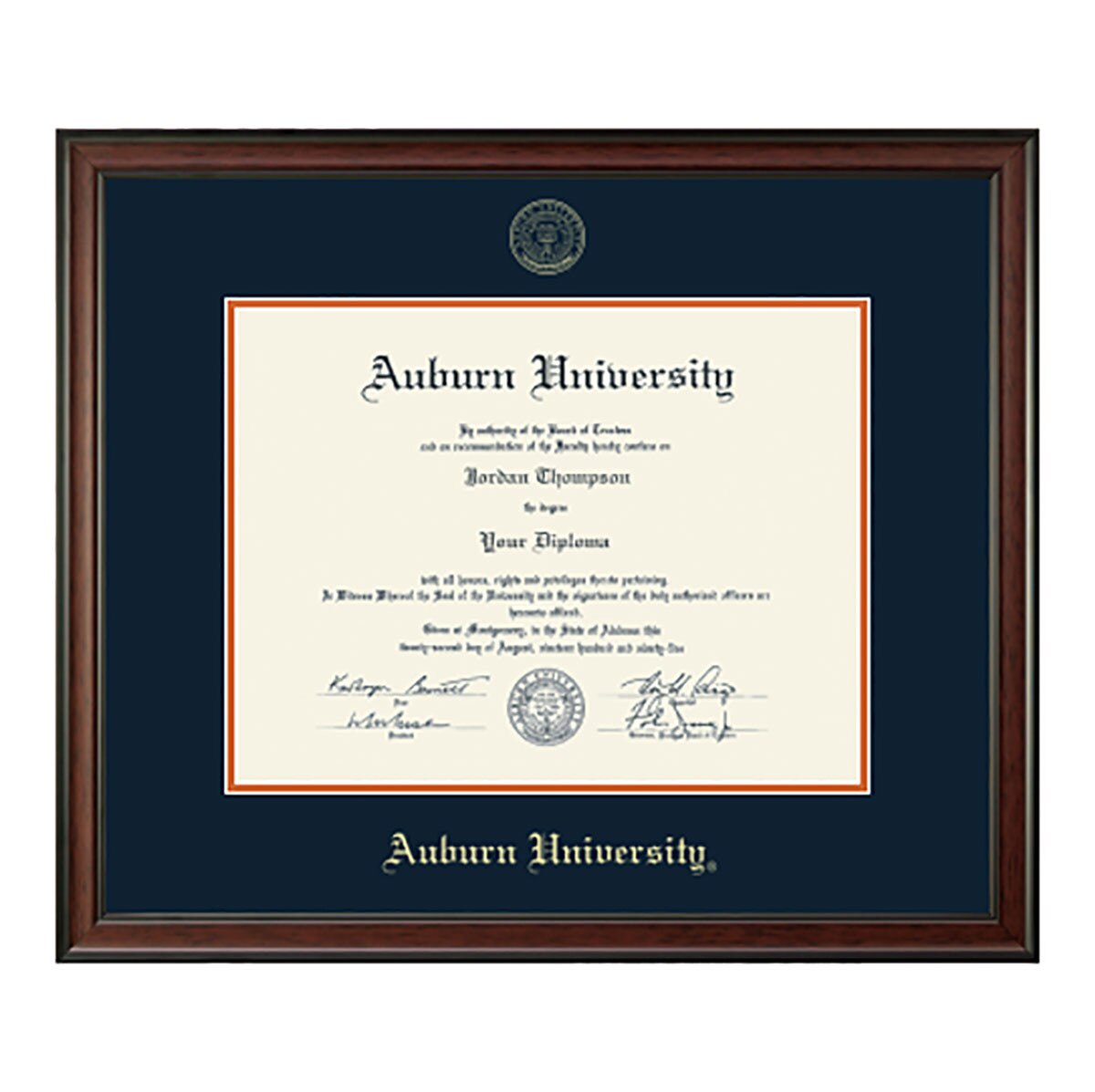 Studio Diploma Frame with Embossed Seal | Auburn University Bookstore