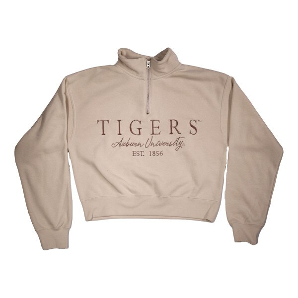 Women's Tigers Embroidered 1/4 Cropped Sweatshirt | Auburn University ...